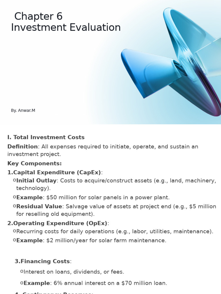 Investment Evaluation and Financing Guide | PDF | Net Present Value ...