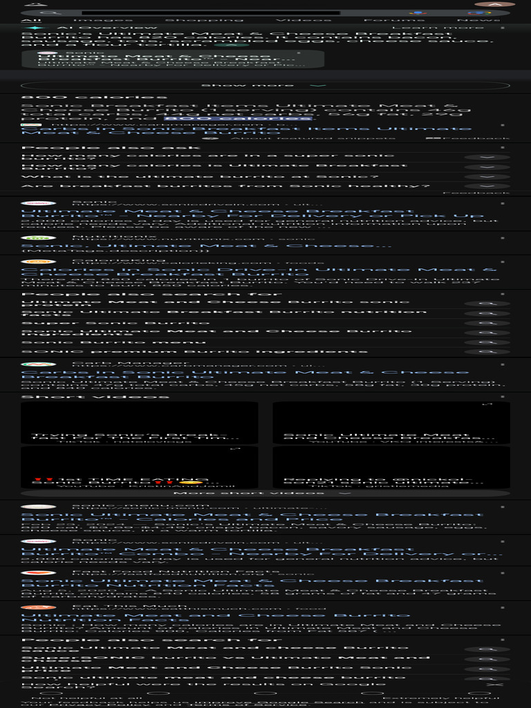 Ultimate Sonic Burrito Calories - Google Search | PDF | Burrito | Nutrition