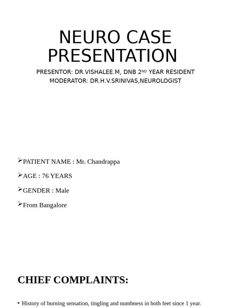 Neurological Case Study: Mr. Chandrappa | PDF | Anatomical Terms Of ...