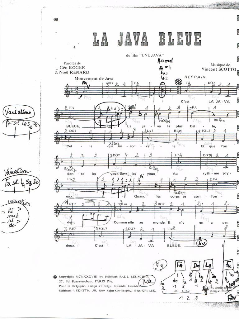 La Java Bleue Accordéon | PDF