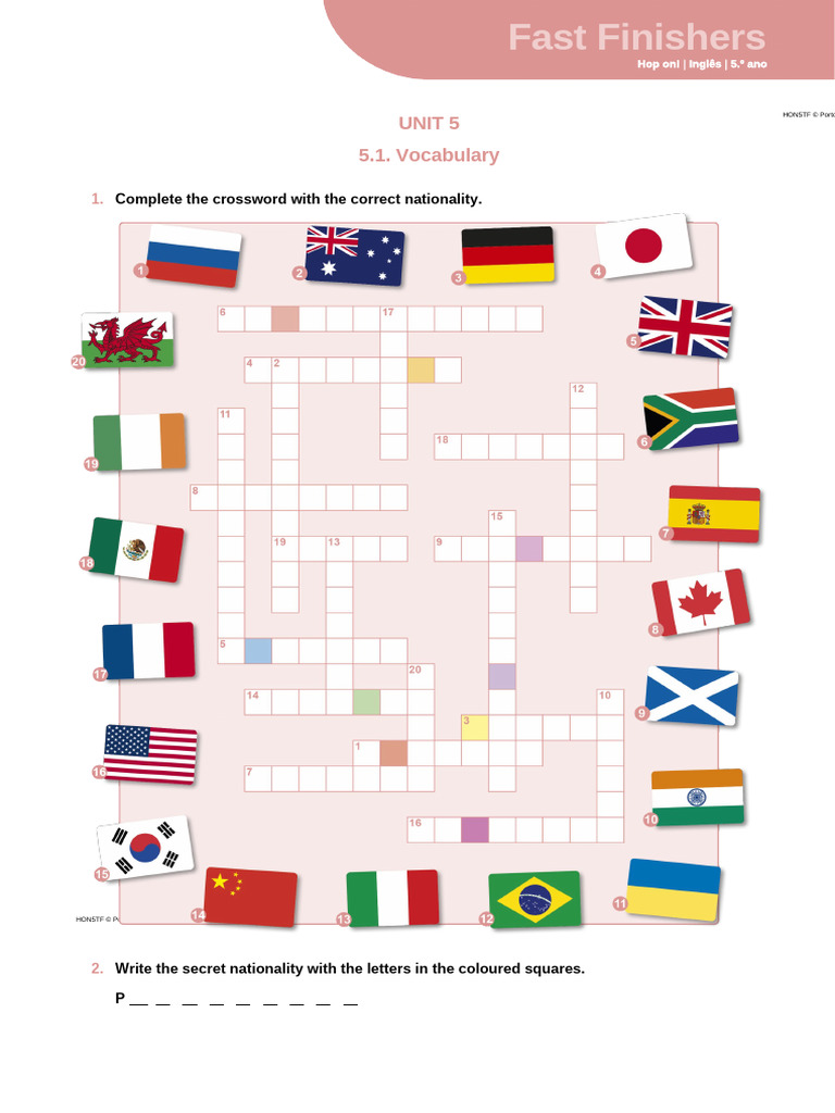 Hon5 TF Fast Finishers Unit 5 | PDF | Foods | Cuisine
