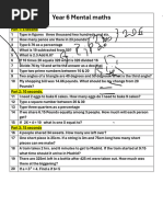 Grade 6 Mental Math Practice | PDF