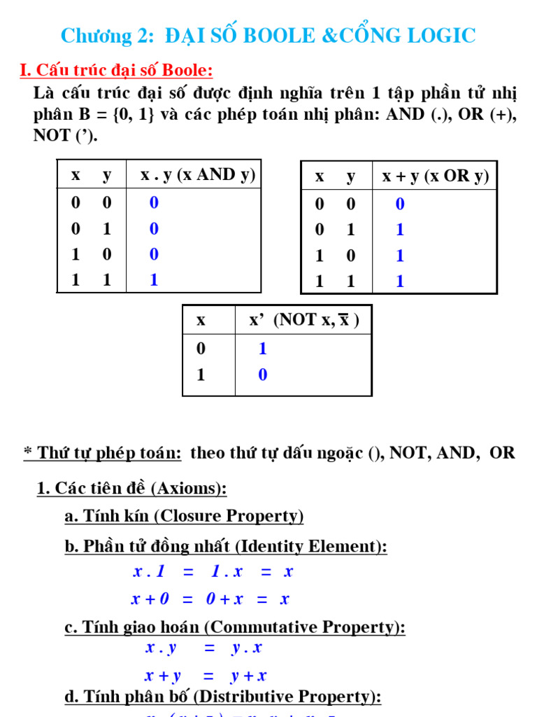 DTS-C2-Dai So Boole &cong Logic | PDF