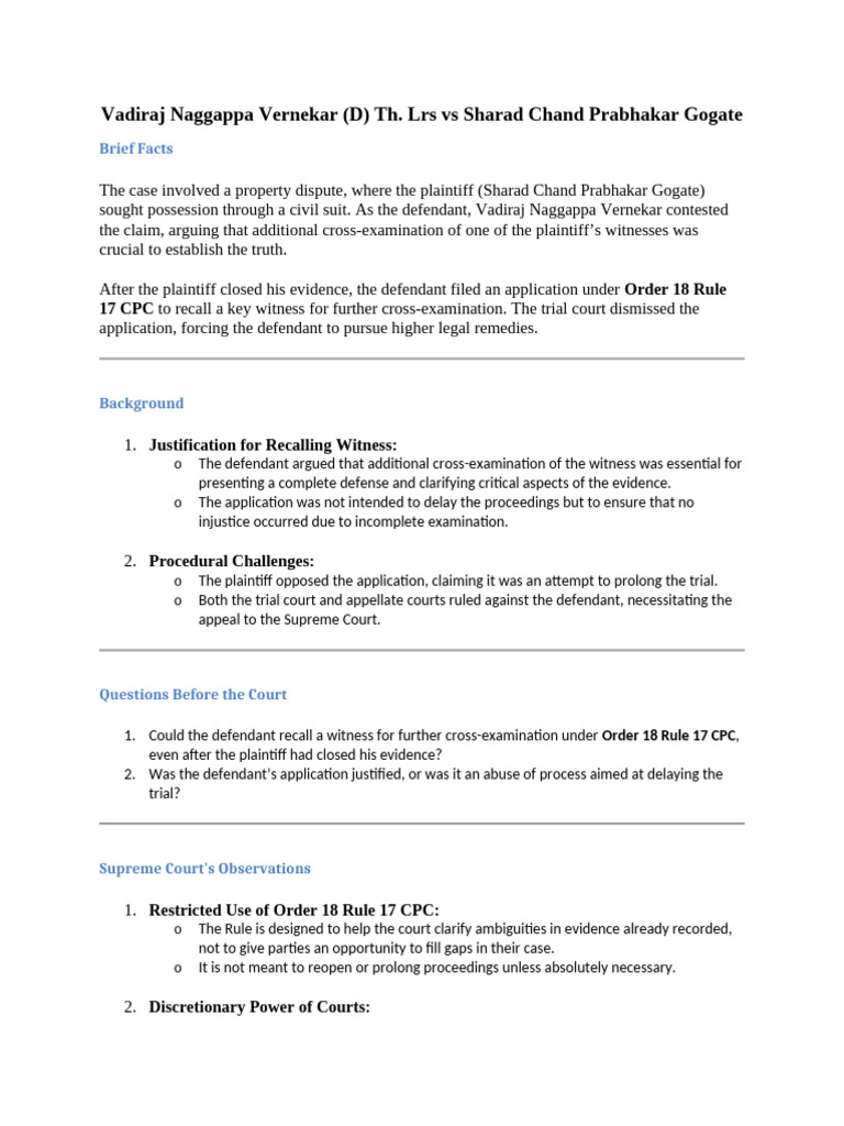 Vadiraj Naggappa Vernekar JUDGEMENT BRIEF | PDF | Trials | Evidence