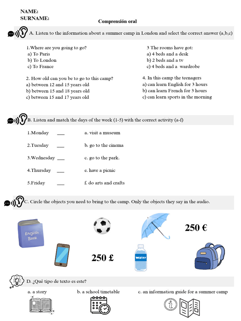 ENGLISH SUMMER CAMP | PDF