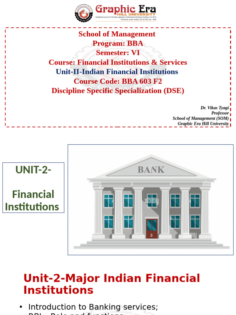 Indian Financial Institutions Overview | PDF | Reserve Bank Of India ...