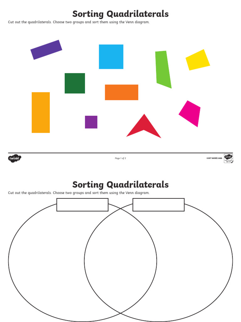 T N 5538 Sorting Quadrilaterals Activity Sheet | PDF