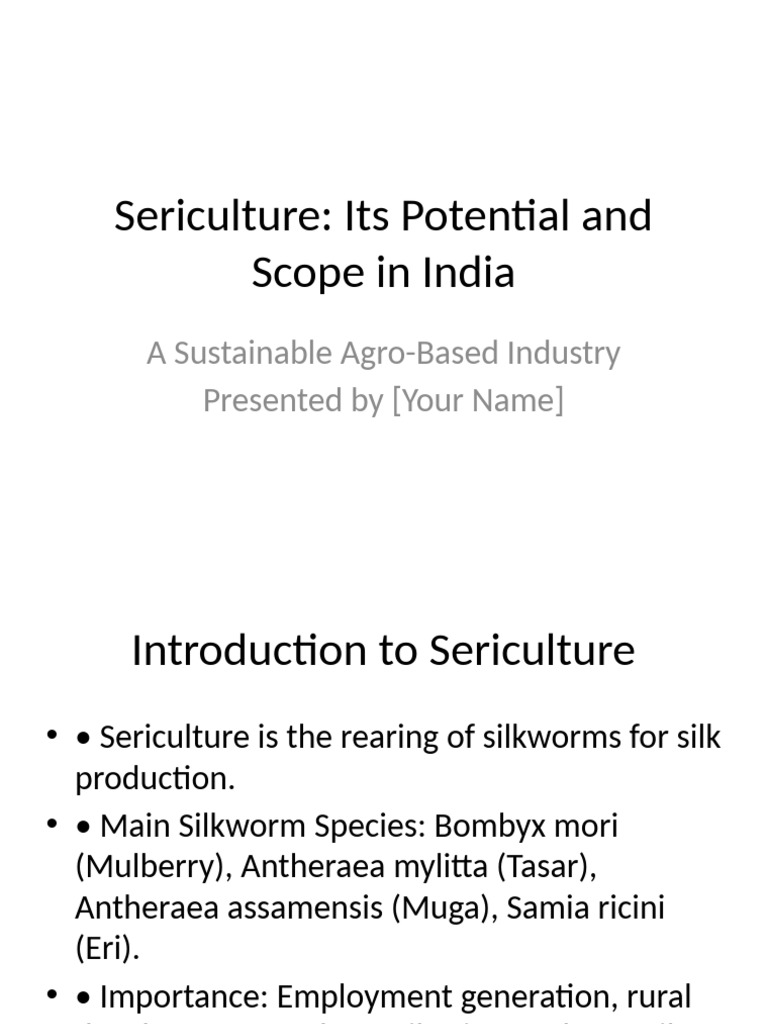 Sericulture Potential Scope | PDF
