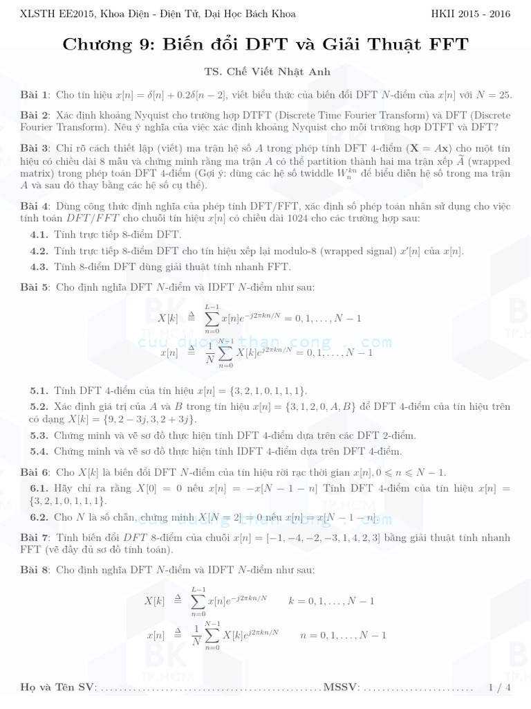Xu-Ly-Tin-Hieu-So - Che-Viet-Nhat-Anh - Dsp-Bien-Doi-Dft-Va-Giai-Thuat-Fft - (Cuuduongthancong ...
