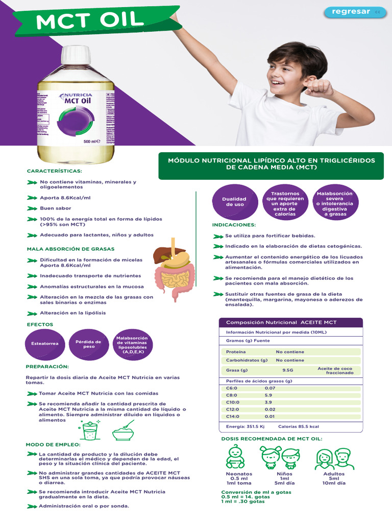 Uso y beneficios del Aceite MCT Nutricia | PDF | gordo | Petróleo