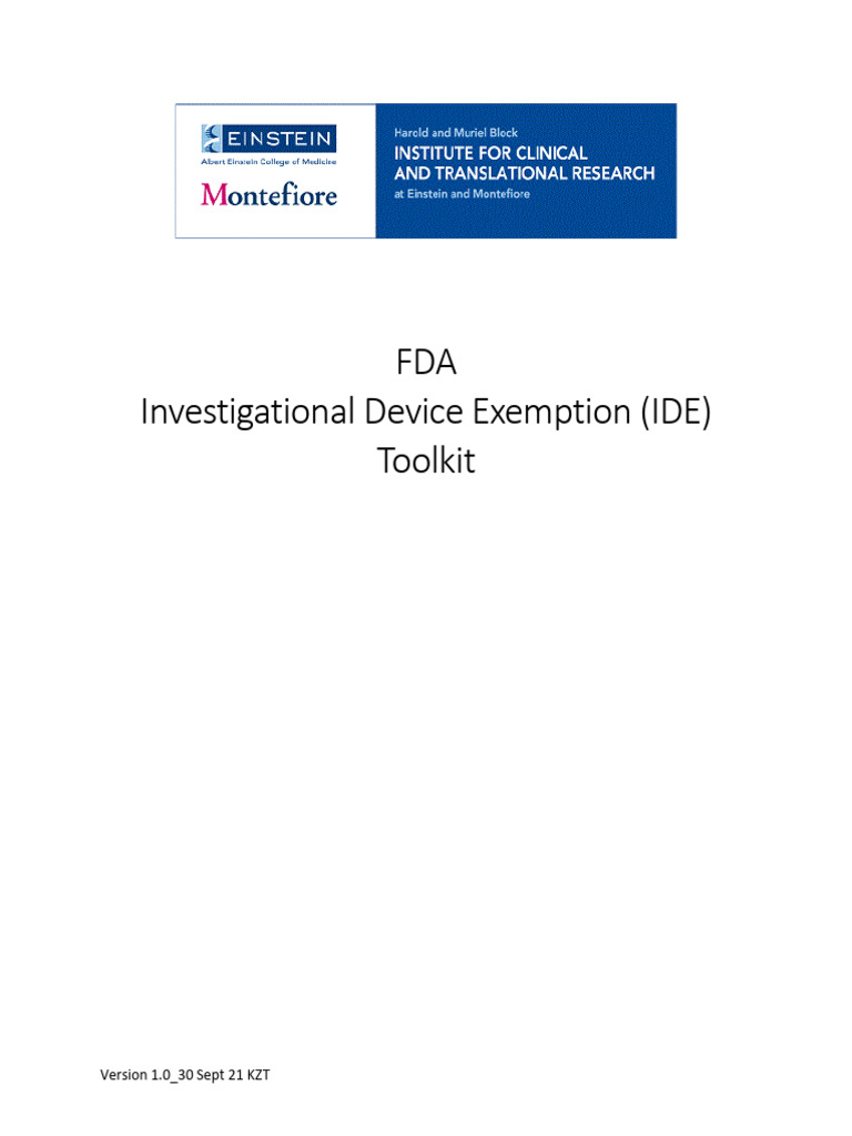 5. ide-toolkit-compiled-30sept21 | PDF | Clinical Trial | Institutional ...