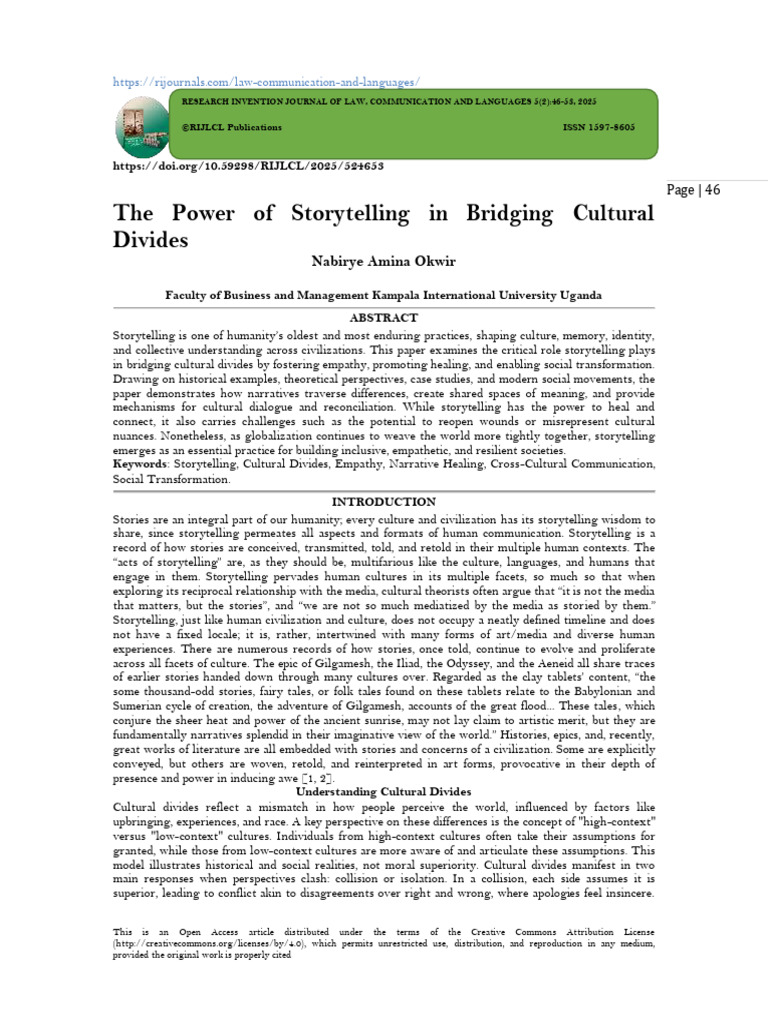 The Power of Storytelling in Bridging Cultural Divides (WWW - Kiu.ac ...