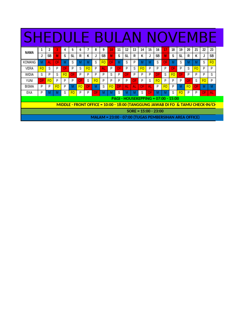 Shedule TDC Nov'24 | PDF