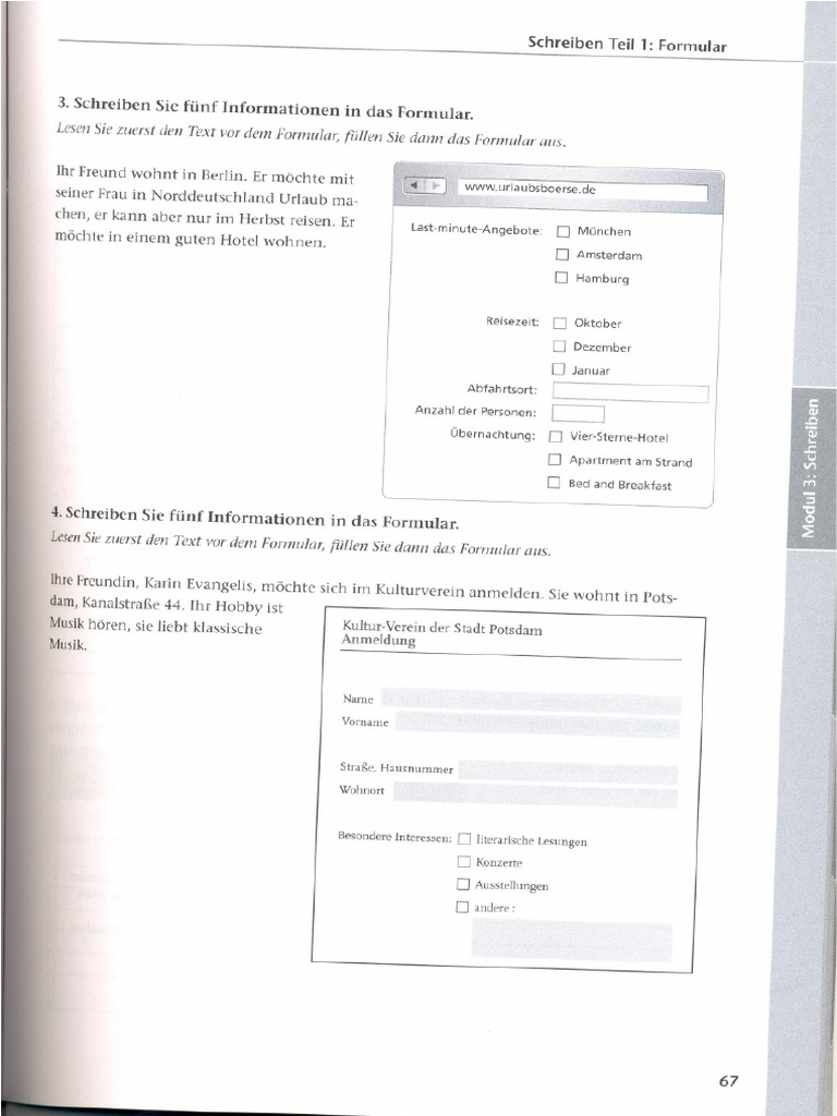 A1 Formular und Schreiben | PDF