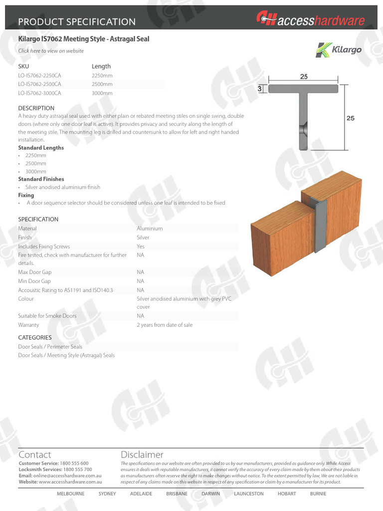 AU 2021 KILARGO Door Astragal Seal AFP | PDF