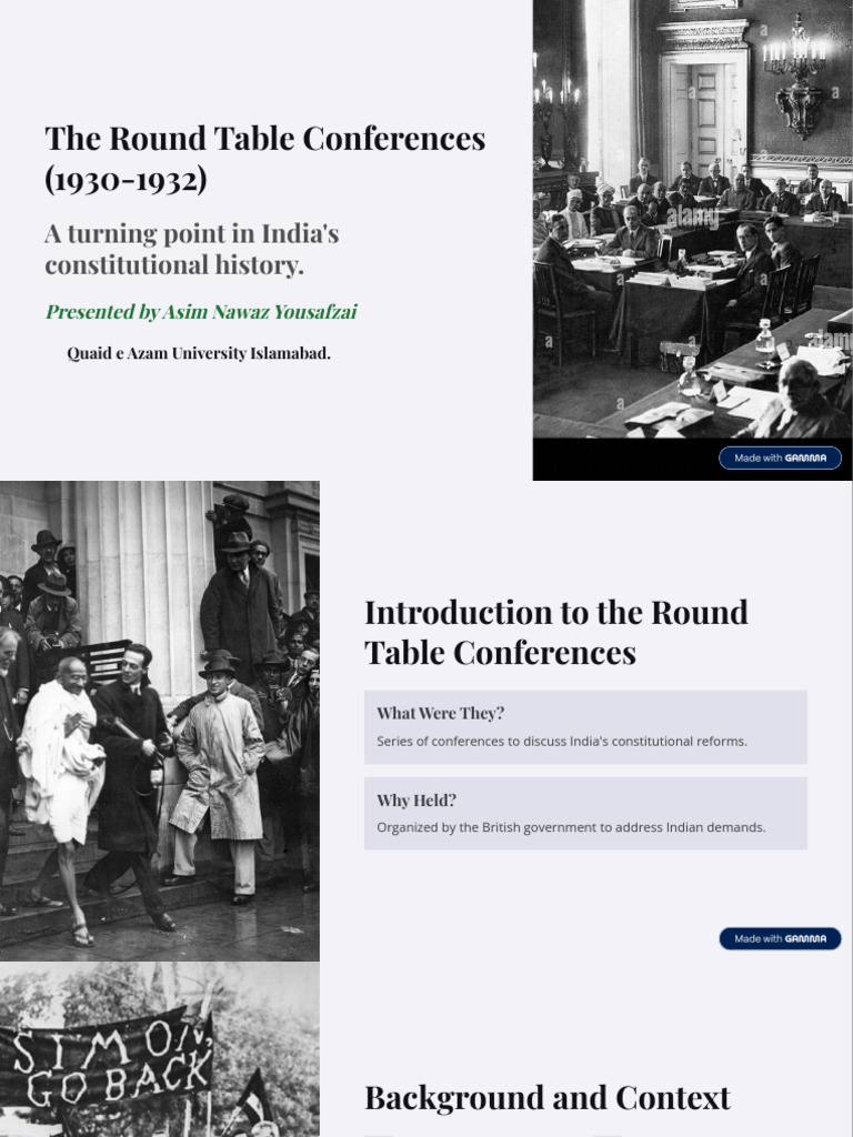 The Round Table Conferences 1930 1932 (1) | PDF | Government | Indian ...