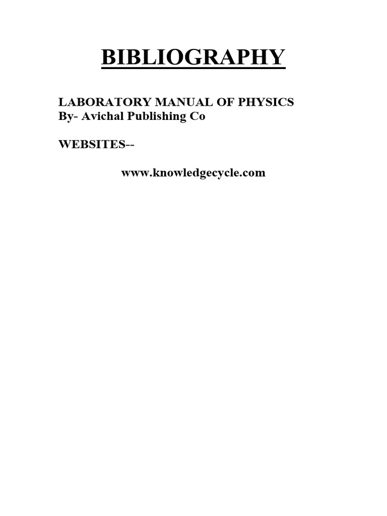 Bibliography Physics | PDF