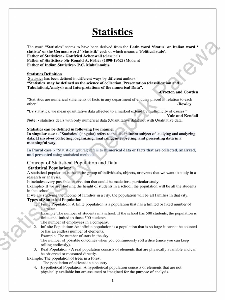 Introduction of statistics | PDF