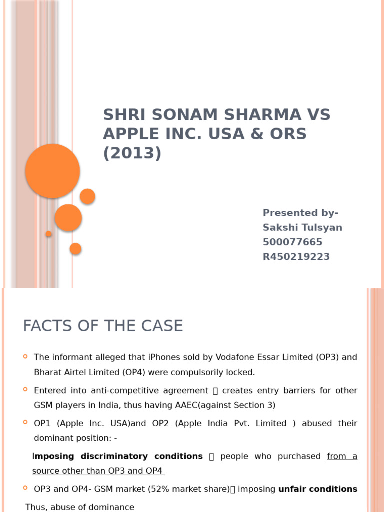 Shri Sonam Sharma Vs Apple Inc | PDF | I Phone | Monopoly