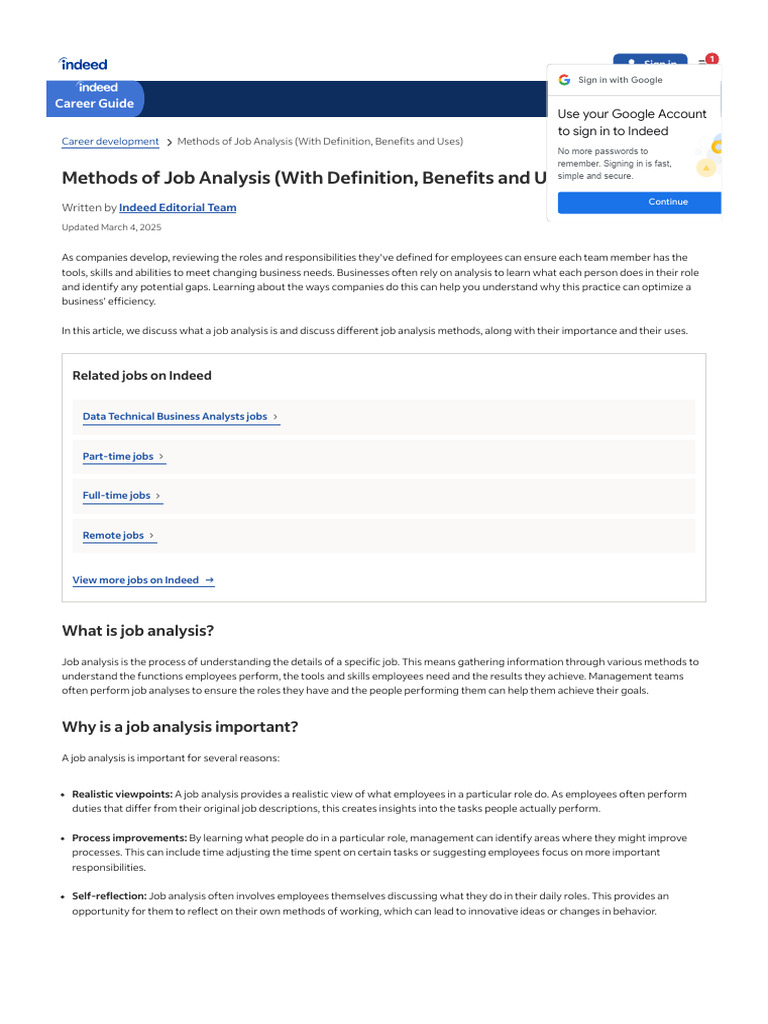 Methods of Job Analysis (With Definition, Benefits and Uses) - U2,6 ...