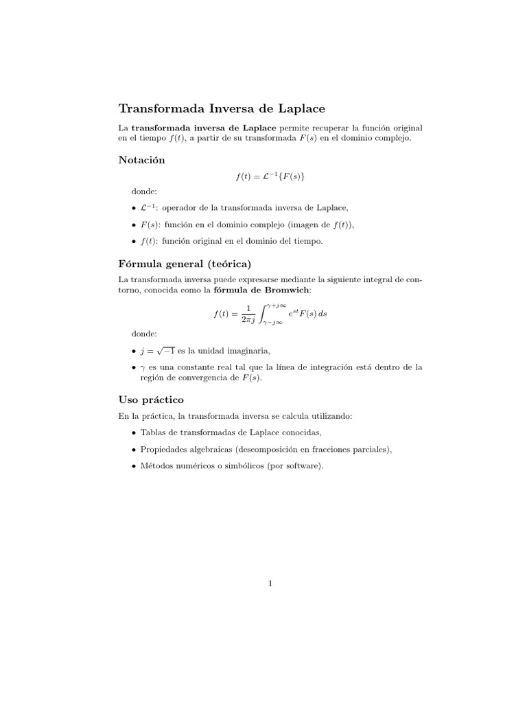 Transformada Inversa de Laplace | PDF