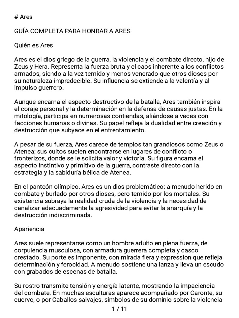 Ares | PDF | Rituales | Atenea