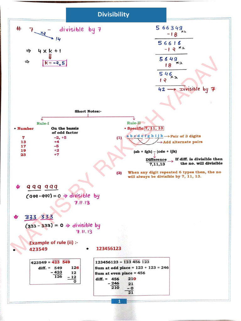 Divisibility Notes 20-04-362783 - Crwill | PDF