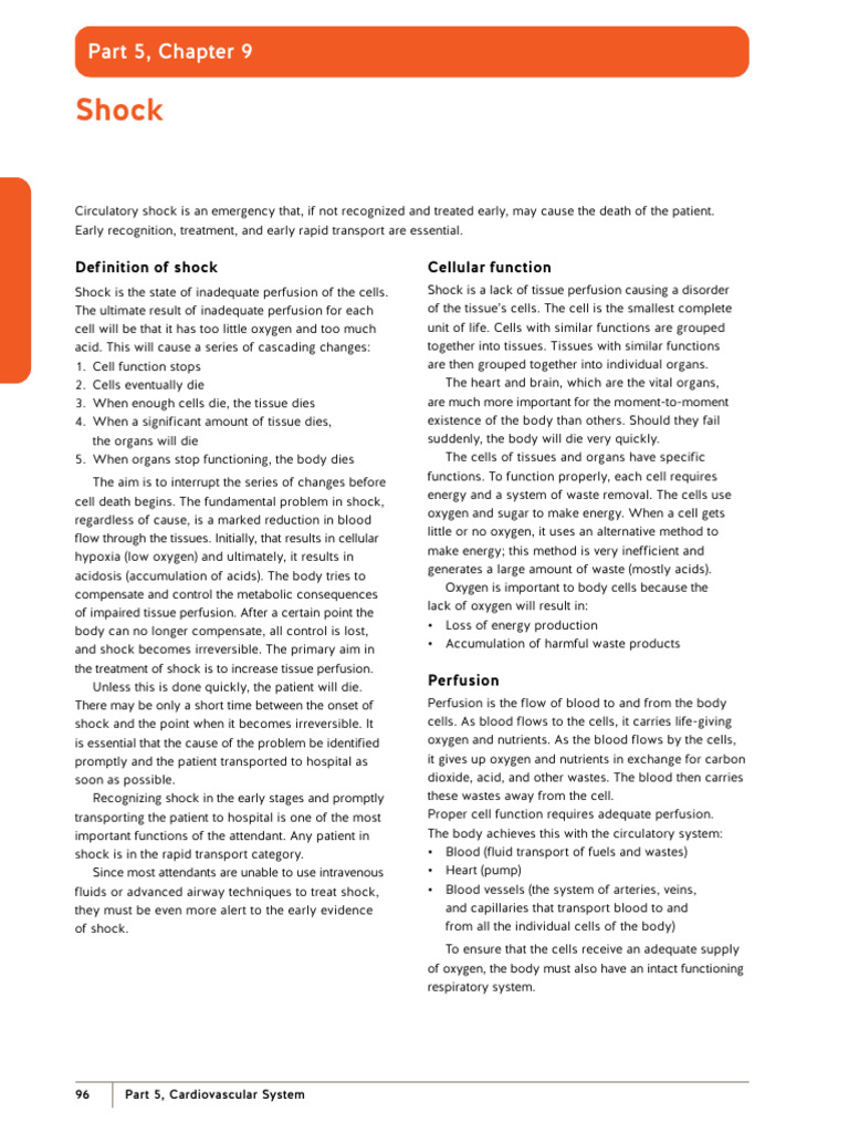 TOPIC 4 Cardiovascular System First Aid | PDF | Shock (Circulatory) | Bleeding