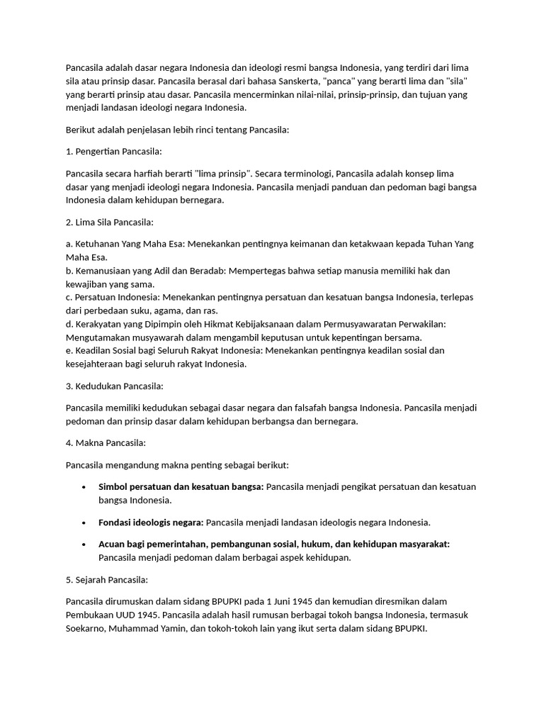Penjelasan Tentang Makna Dan Filosofi PANCASILA | PDF