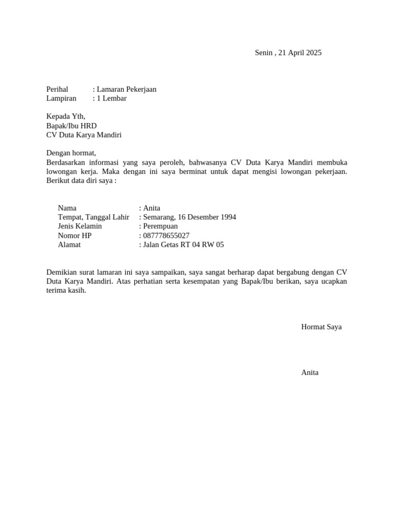 CV Duta Karya Mandiri | PDF