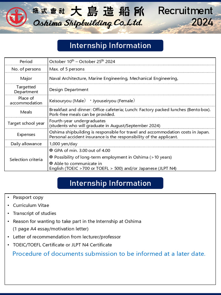 Oshima Recruitment Information & Timeline | PDF | Salary | Wage