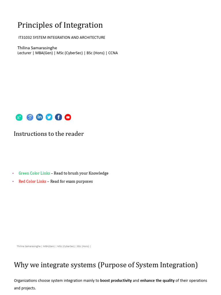 Principles of System Integration | PDF | Deductive Reasoning ...