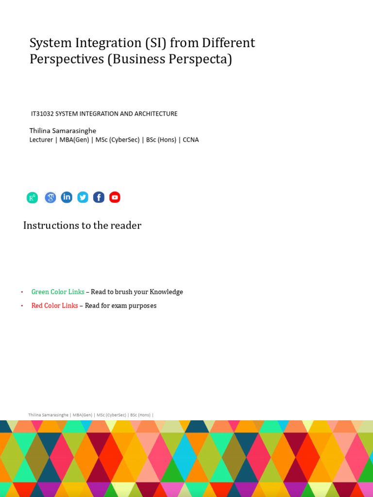 Lesson 07 - System Integration (SI) From Different Perspectives (Business Perspecta) | PDF ...