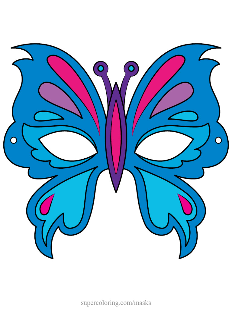 Butterfly Mask Colored Template Paper Craft | PDF