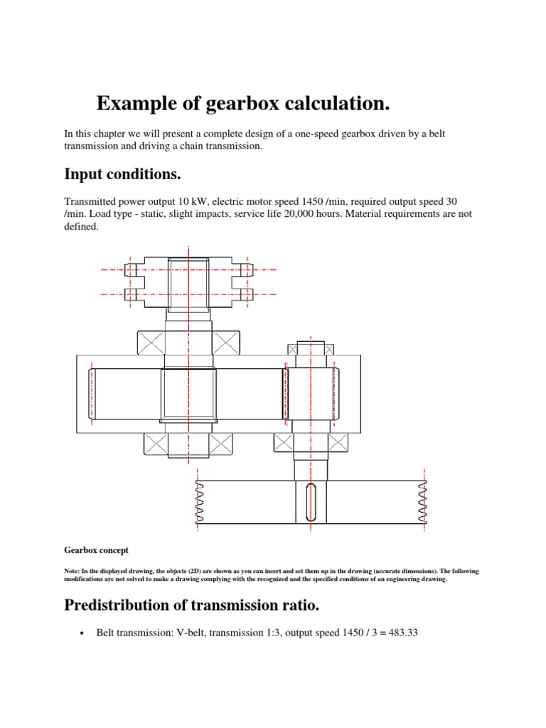 Example of Gearbox Calculation | PDF | Transmission (Mechanics) | Belt ...