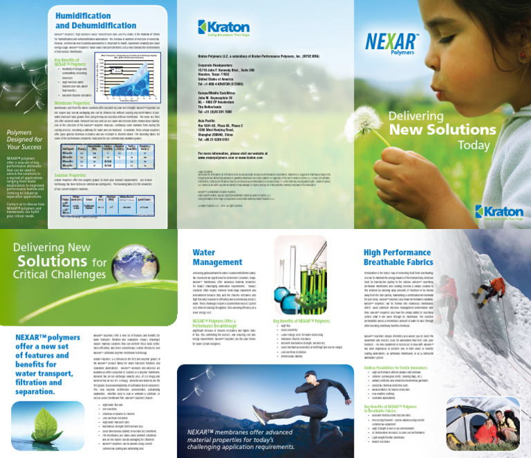 NEXAR™ Polymers for Moisture Management | PDF | Membrane | Polymers