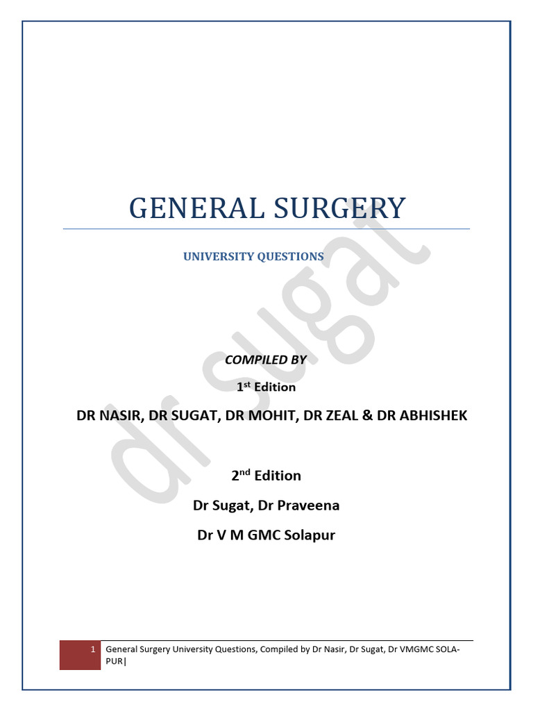 Gen Surgery Prev Year Que Papers | PDF | Urinary Incontinence | Thyroid