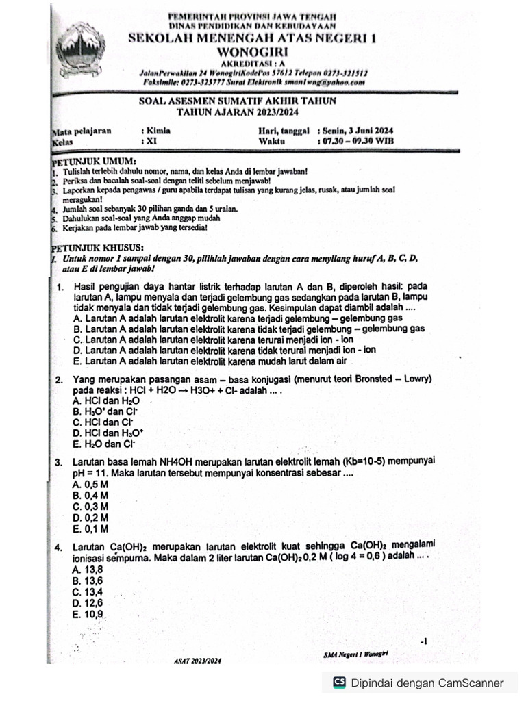 KIMIA XI SMT 2 | PDF