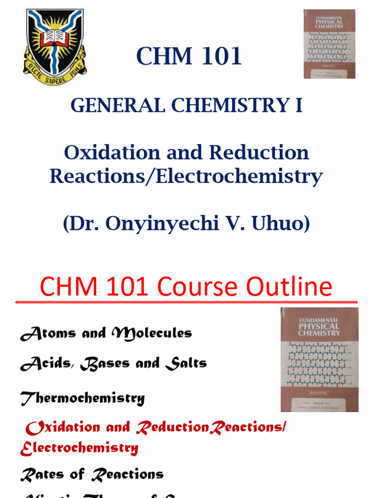 CHM 101CHE 156 - Redox Reactions Lecture Notes | PDF | Redox ...