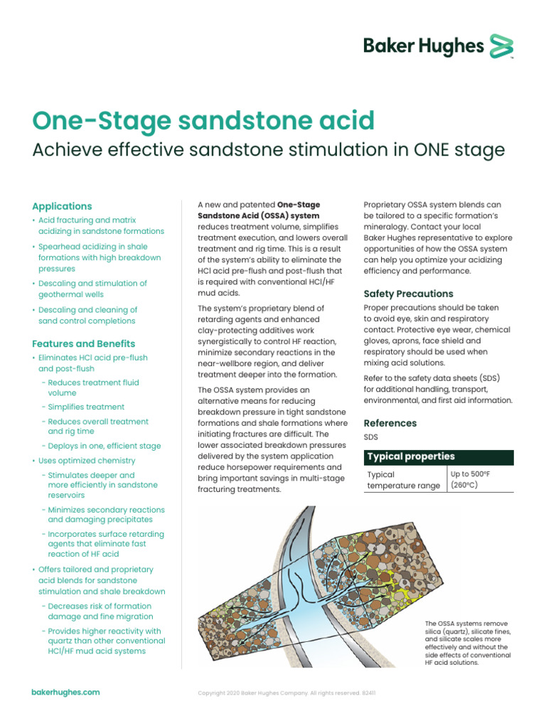 One-Stage Sandstone Acid System | PDF | Sandstone | Silicon Dioxide