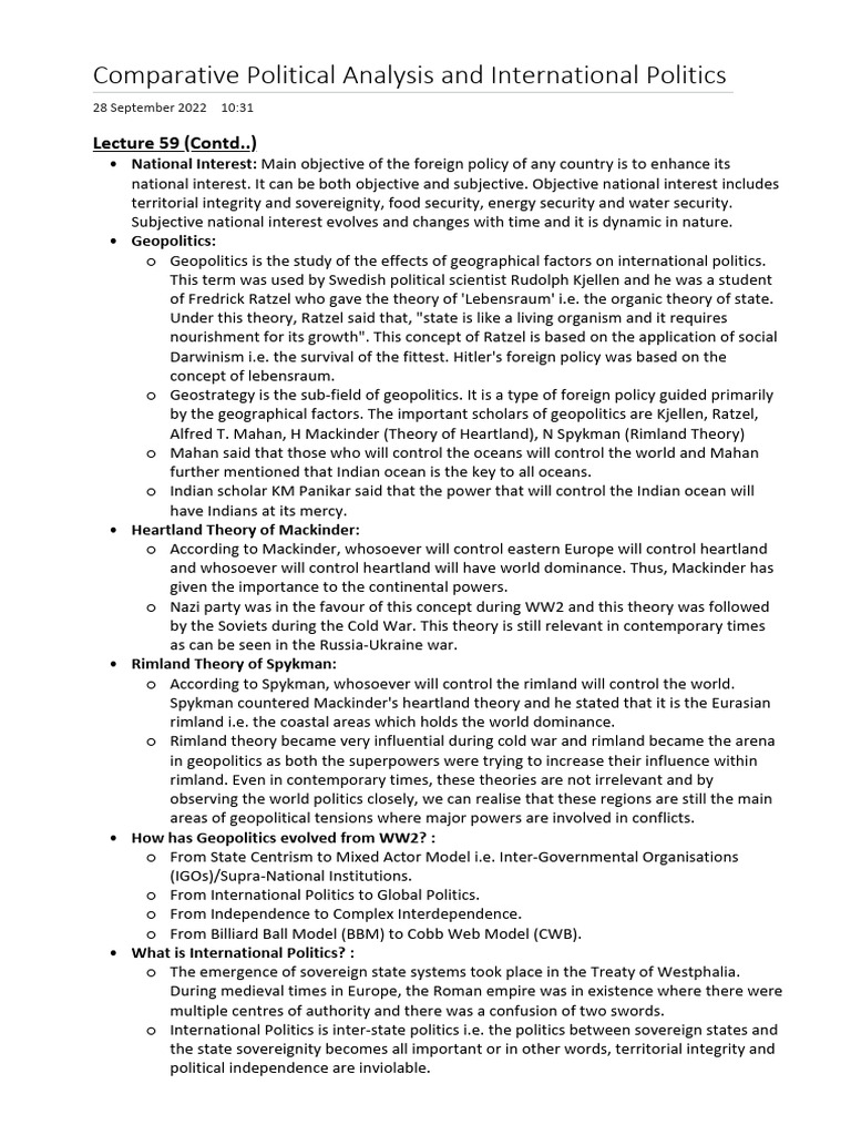 PSIR Comparative Political Analysis and International Politics 2 | PDF ...