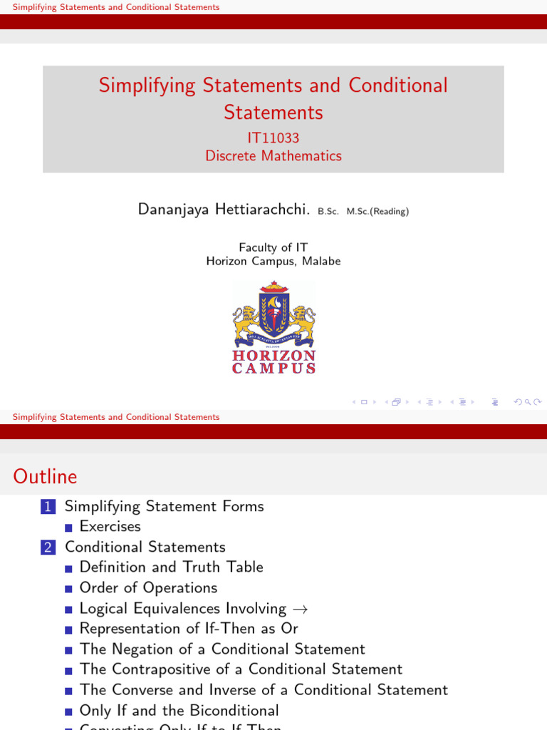 Lecture 03 - Discrete Mathematics | PDF | If And Only If | Metalogic