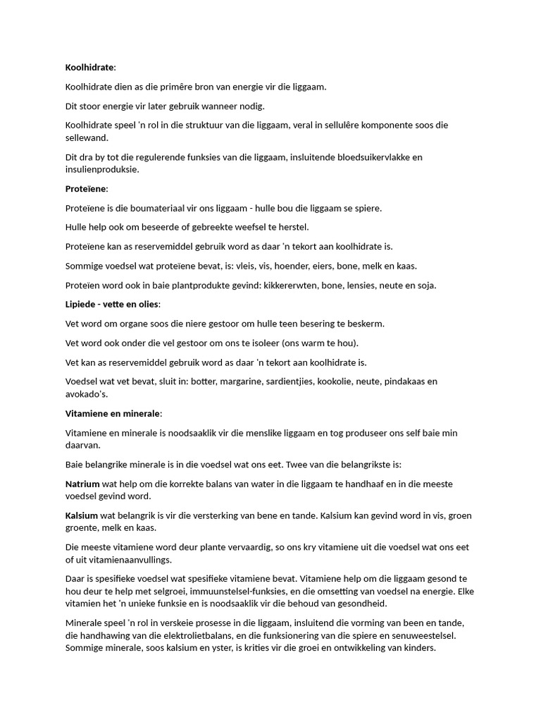 Graad 6 Voedselgroepe | PDF