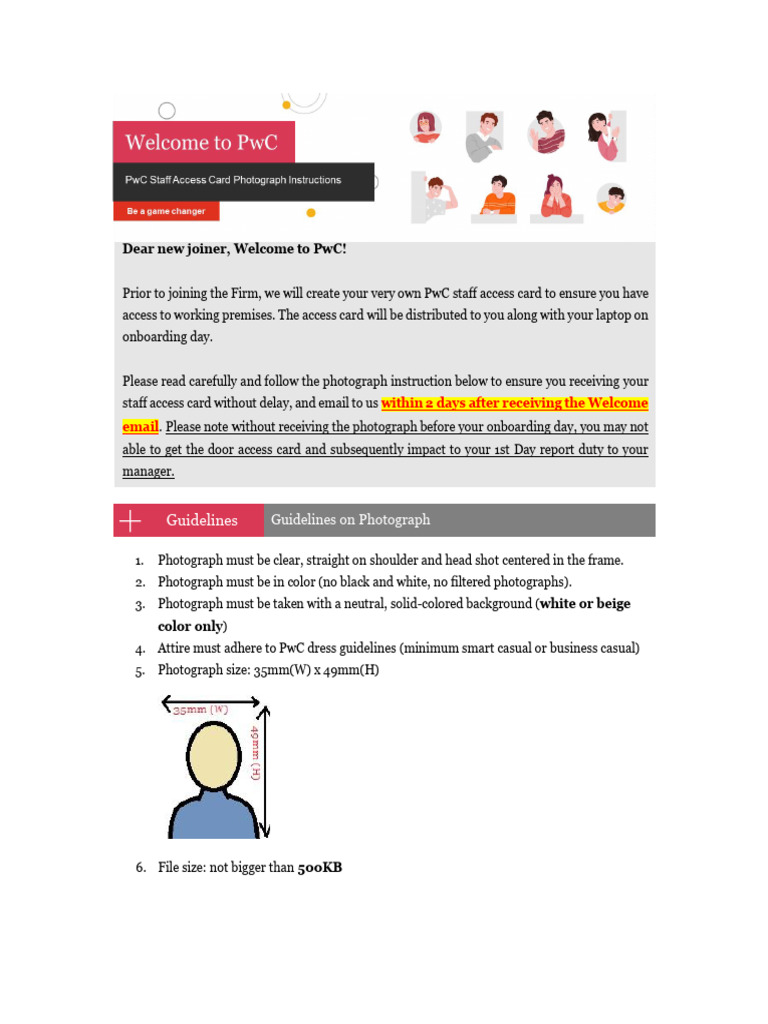 PwC Staff Access Card Instructions | PDF