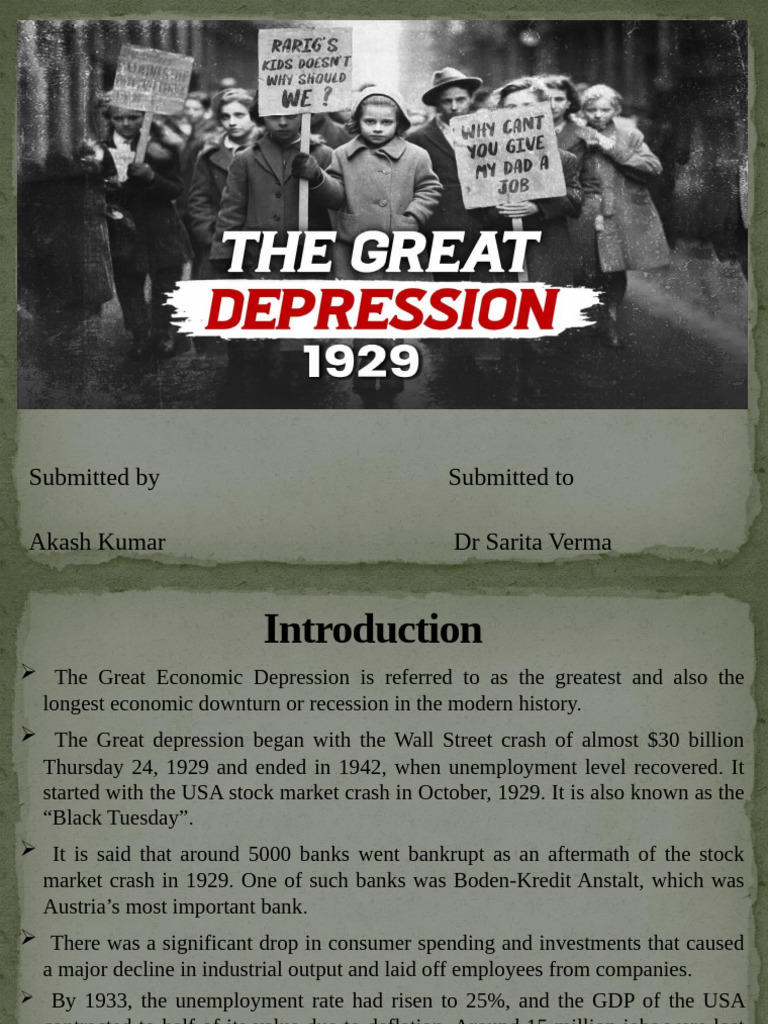 The Global Economic Depression 1929 | PDF | Great Depression | Recession