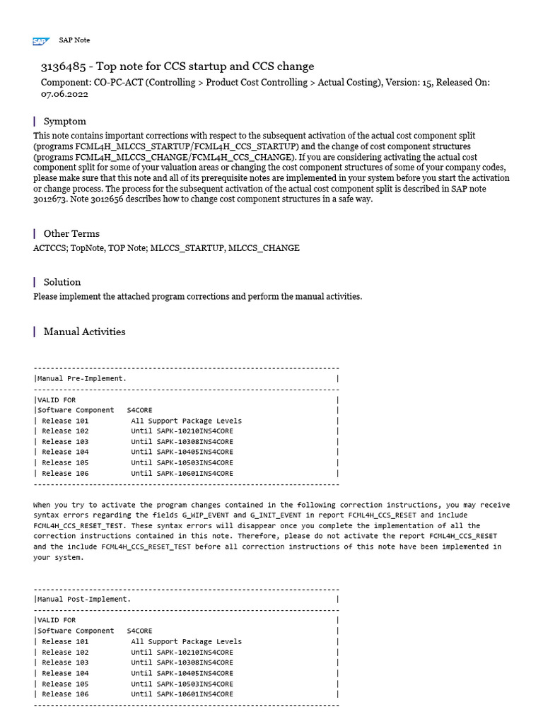 Top Note For CCS Startup and CCS Change | PDF | Valuation (Finance ...