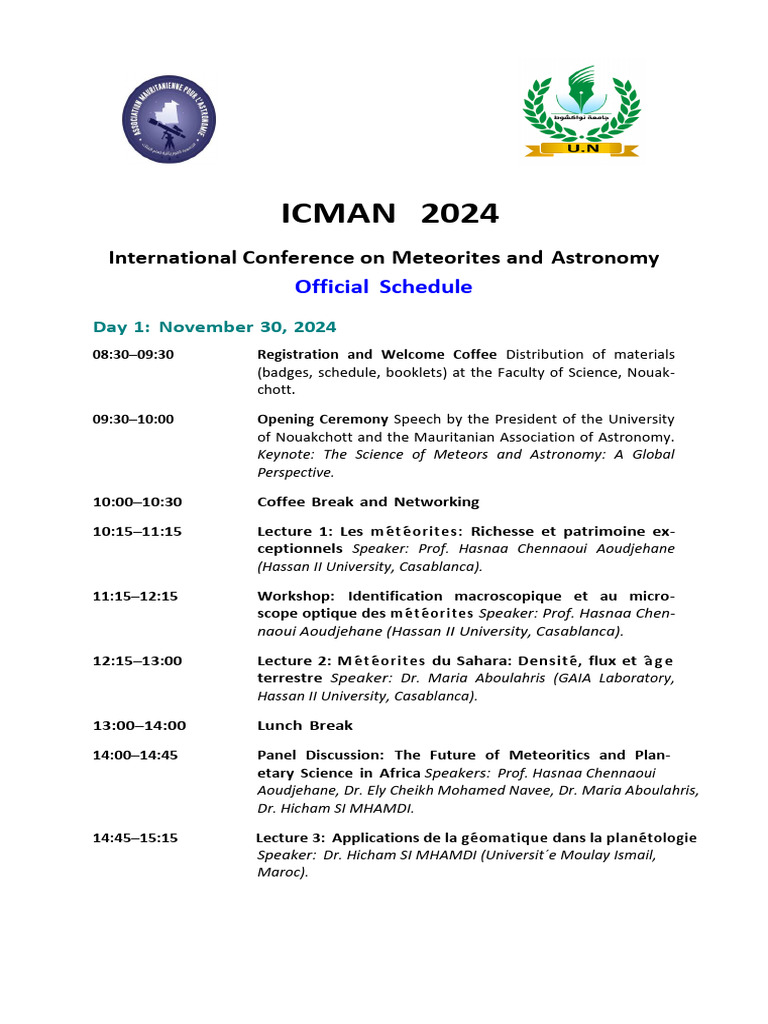 Icman 2024 | PDF | Mauritania | Planetary Science