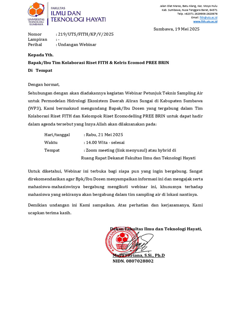 Undangan Webinar WP3 TIM PREE BRIN - 21 Mei | PDF
