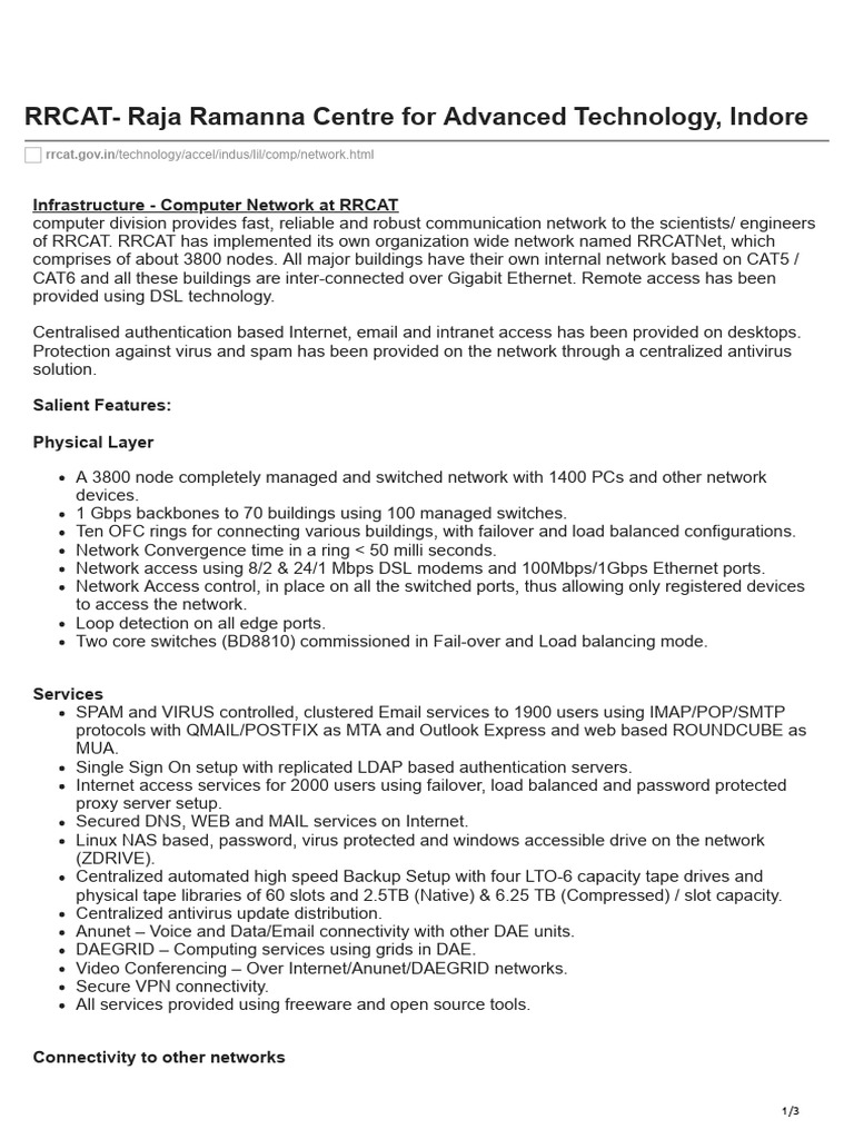 RRCAT - Raja Ramanna Centre For Advanced Technology Indore | PDF ...