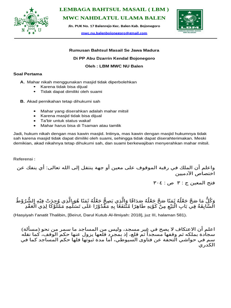 Rumusan BM Abu Dzarrin | PDF